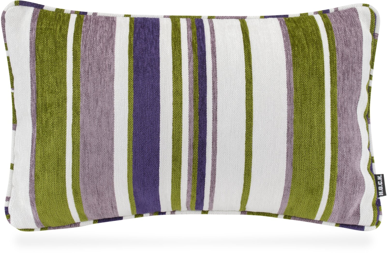 H.O.C.K. Bobetta Kissen mit Keder 50x30cm Streifen col. 07 green / lil ...