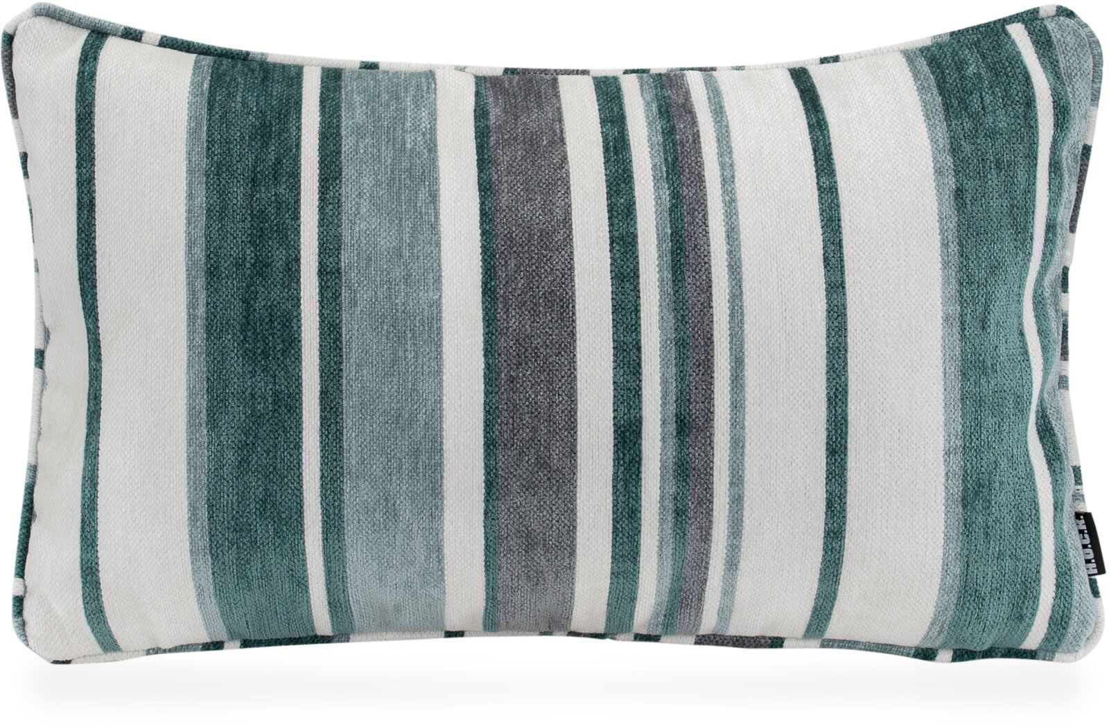 H.O.C.K. Bobetta Kissen mit Keder 50x30cm Streifen col. 06 aqua / weiß ...