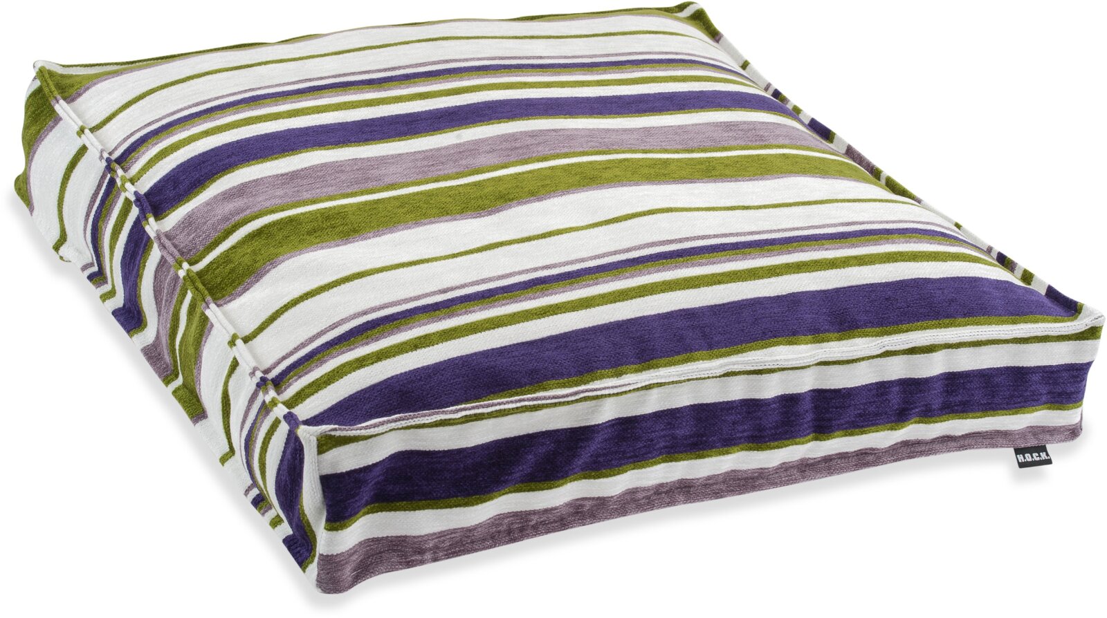 H.O.C.K. Bobetta Bodenkissen mit Biese 60x60x10cm Streifen col. 07 gre ...